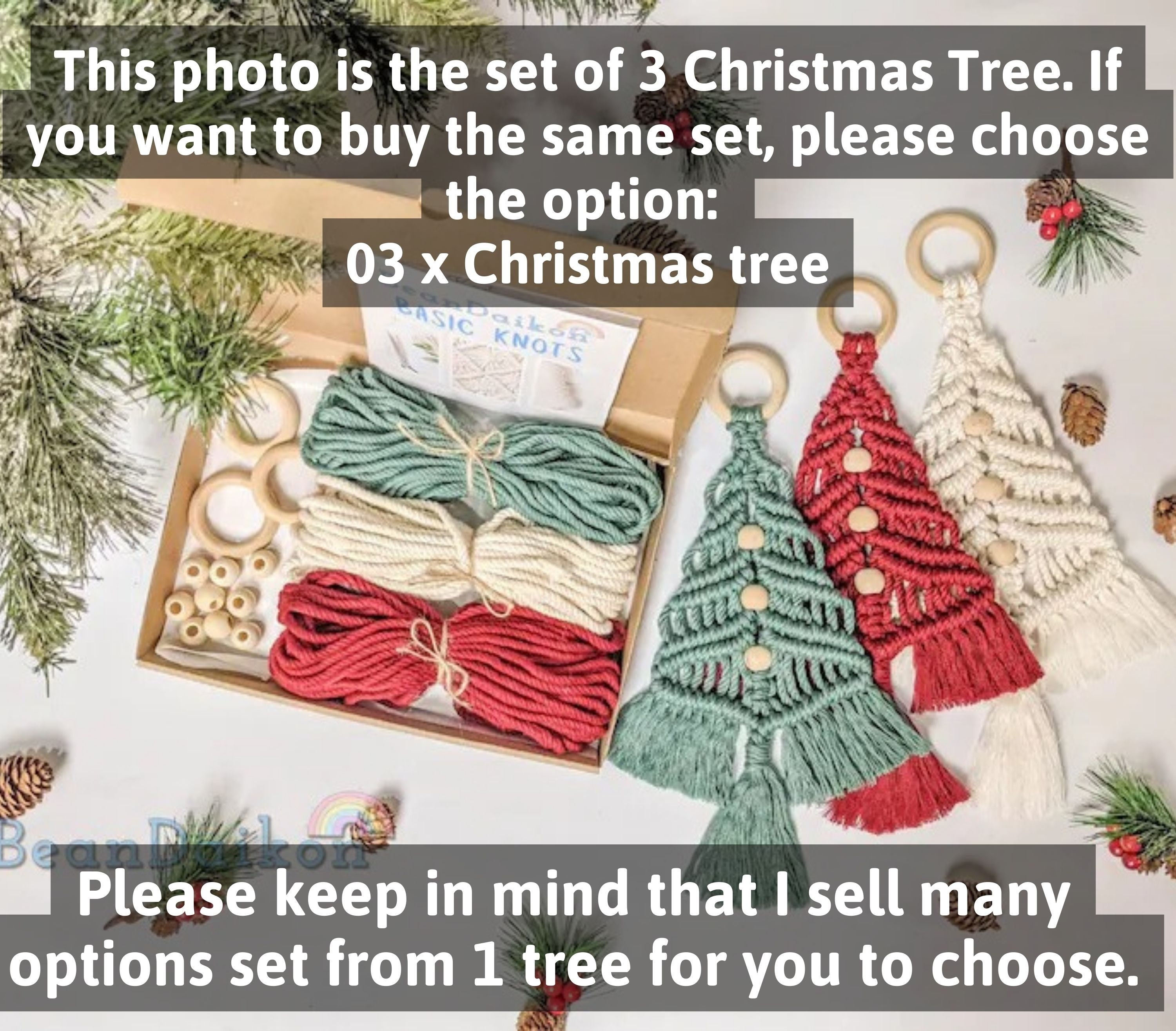 Macrame Christmas Tree DIY KIT, Christmas Craft Gifts, Holiday, Craft ...