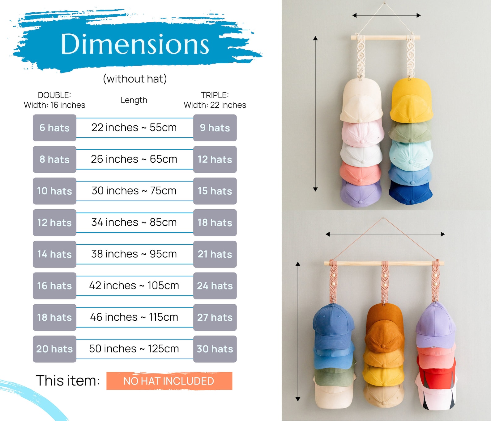 Personalized Cap Rack, Hat Storage, Gift for Him for Dad, Closet ...