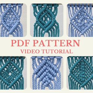 Macrame Diamond Pattern, Diy Macrame Pattern, Knot Instructions, Rope ...