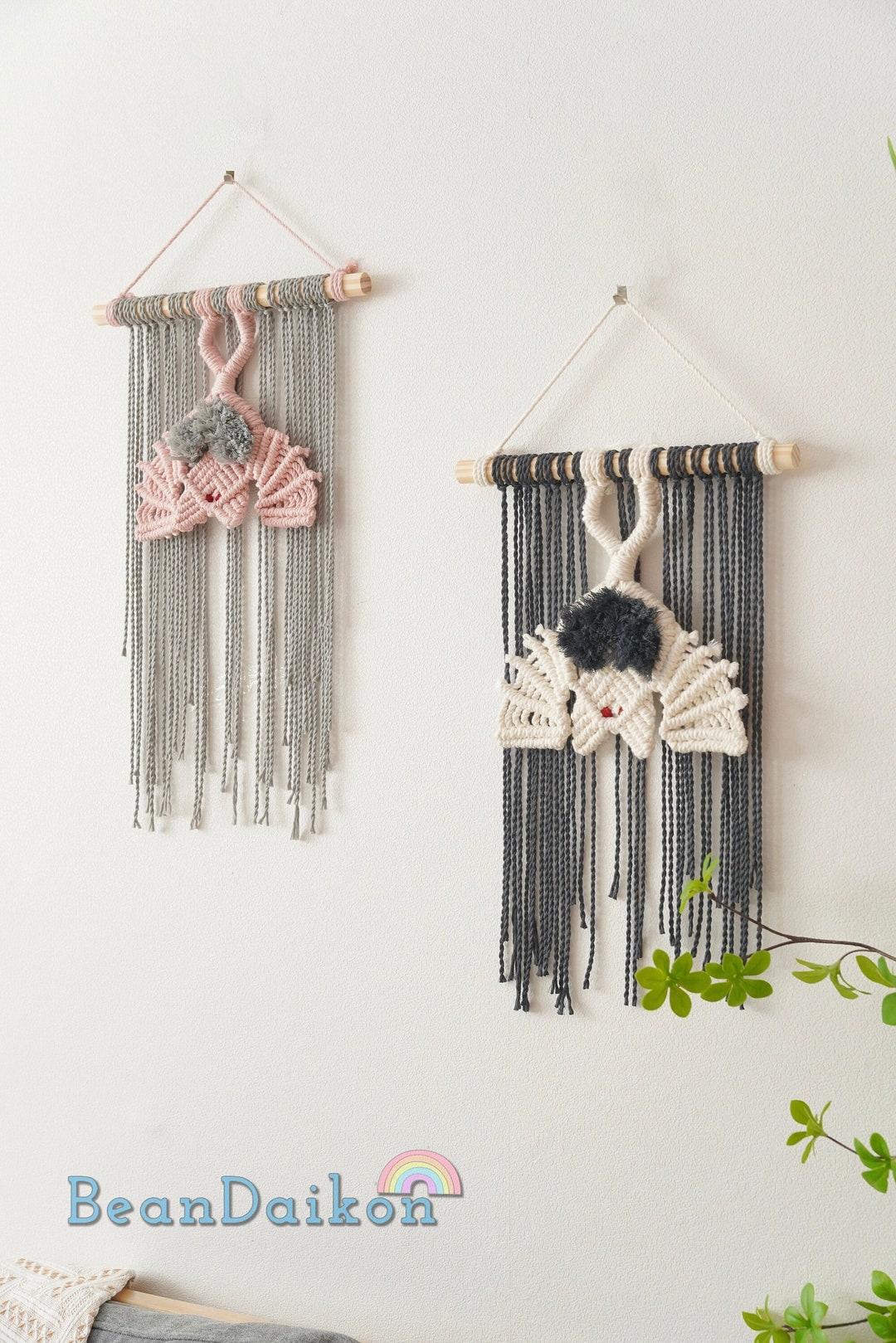 Macrame Gothic Bat, Goth Wall Hanging, Gothic Room Decor, Plant Hanger ...