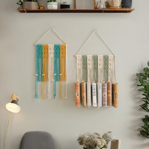 Macrame Book Holder, Book Wall Hanging, Book Shelves, Living Room Decor ...