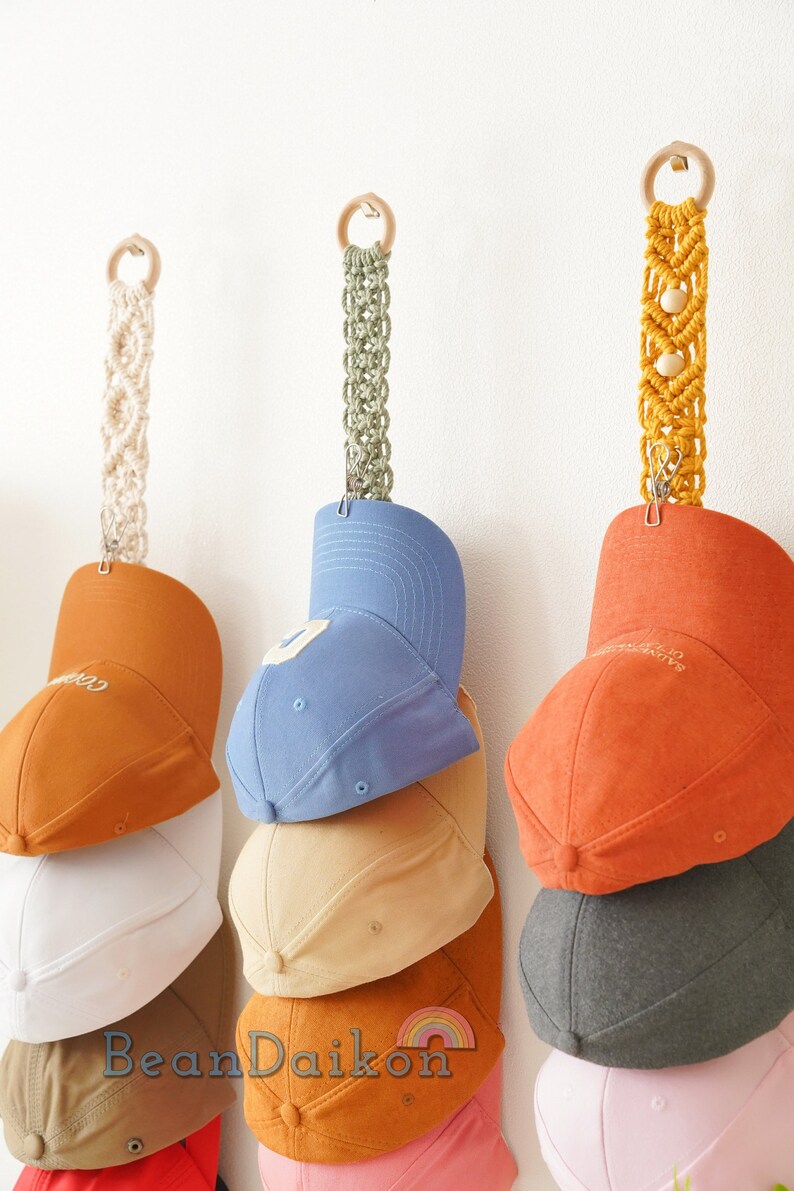 Cap Rack Macrame Cap Display Cap Holder for Wall Hat - Etsy