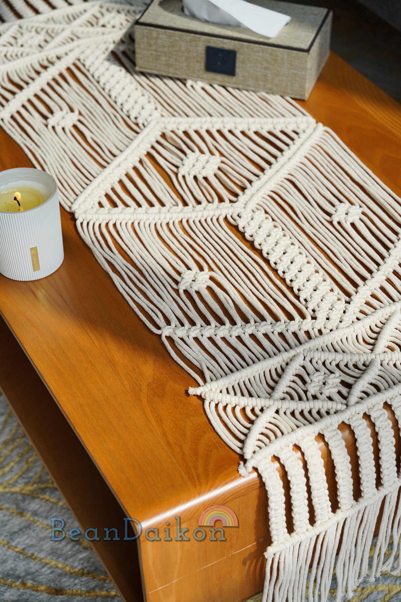 Macrame Table Runner Boho Table Decor Bohemian Decoration - Etsy