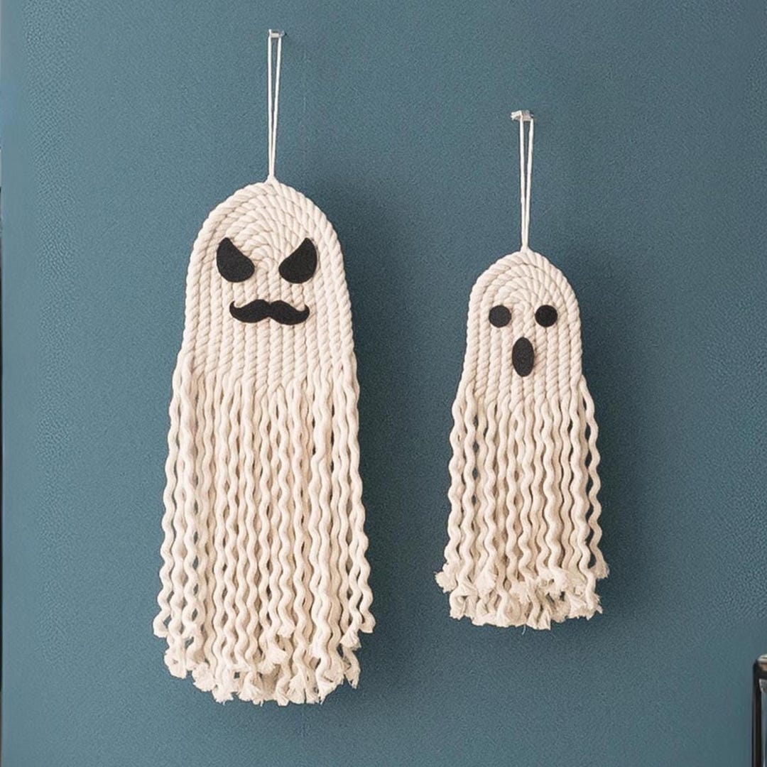 Playful Macrame Ghost Hanging – Halloween Party Decor & Kids Room ...