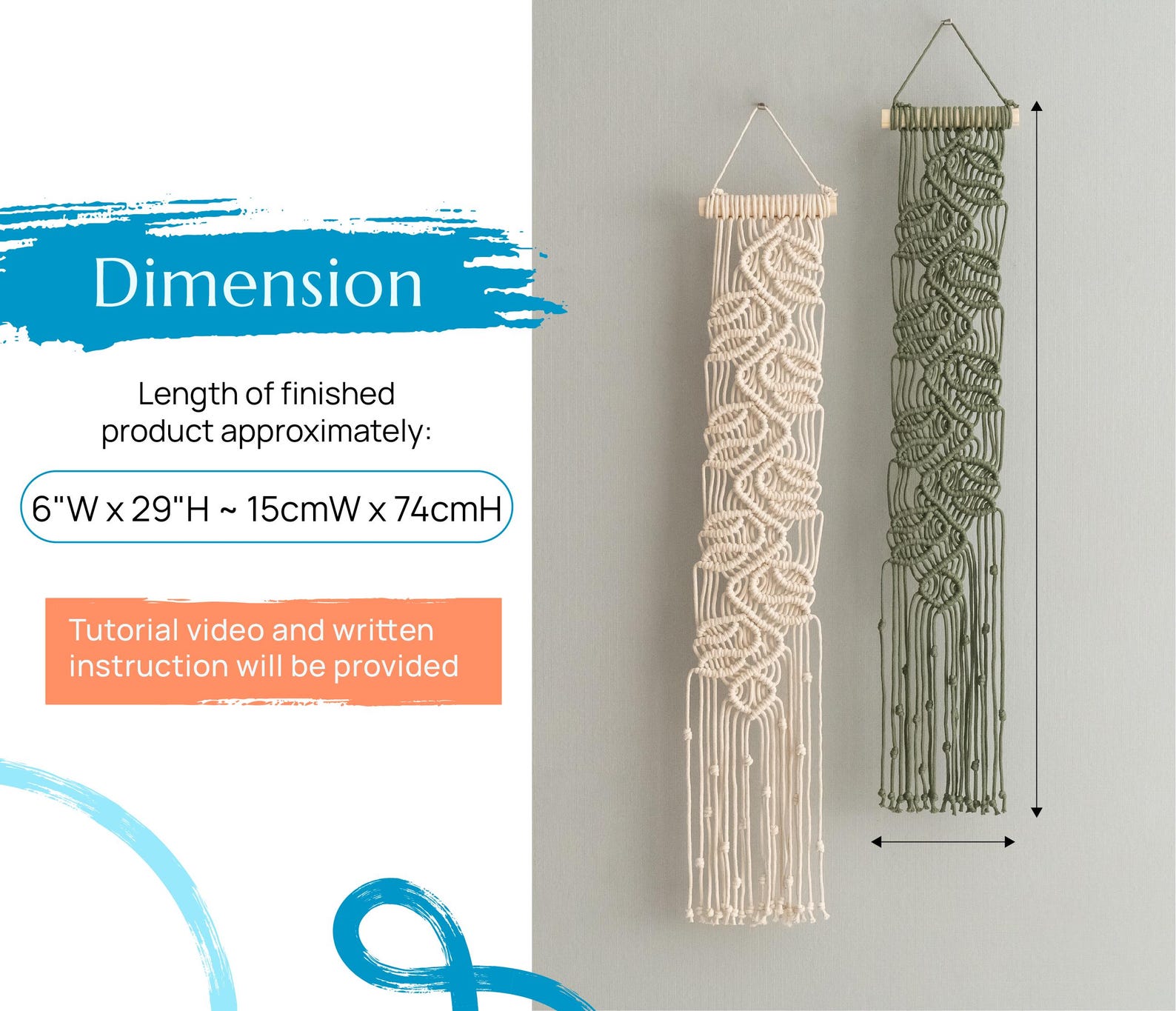 Macrame KIT, Macrame Beginner, Birthday Gift, Boho Office Decor, Make ...