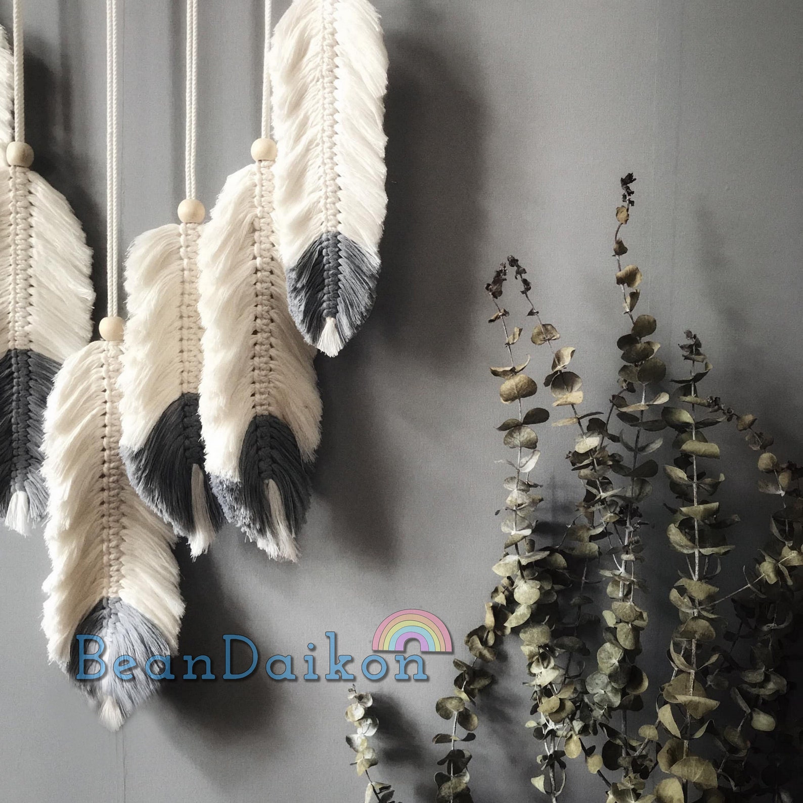 Macrame Feather Wall Hanging Modern Macrame Wall Art Boho - Etsy