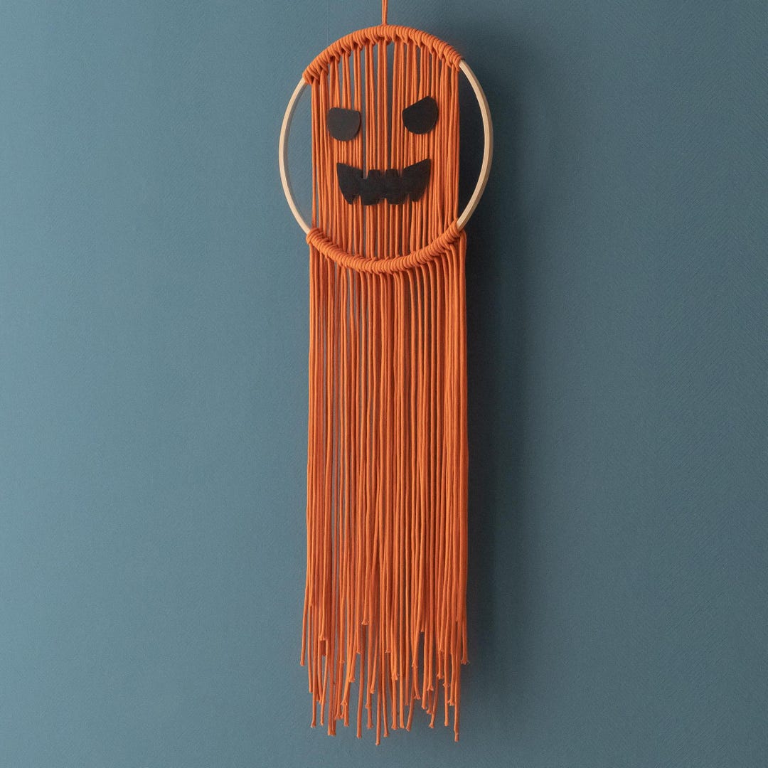 Halloween Pumpkin Macrame, Halloween Ghost, Boho Halloween, Scary Ghost ...