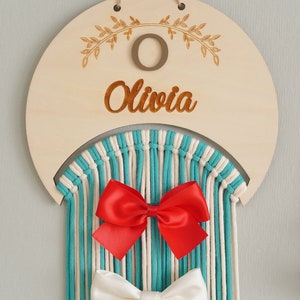 Custom Bow Holder, Macrame Polaroid Hanger, Headband Holder, Hair Bow ...