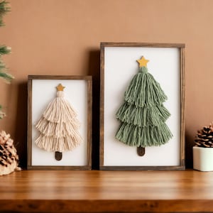 Tassel Christmas Tree Decor, Framed Yarn Tree V23 - Etsy