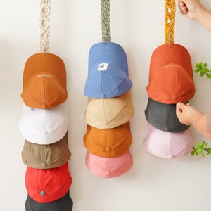 Cap Rack, Macrame Cap Display, Cap Holder for Wall, Hat Organizer ...