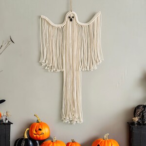 Macrame Halloween Ghost, Rope Ghost, Halloween Ghost, Ghost Decorations ...