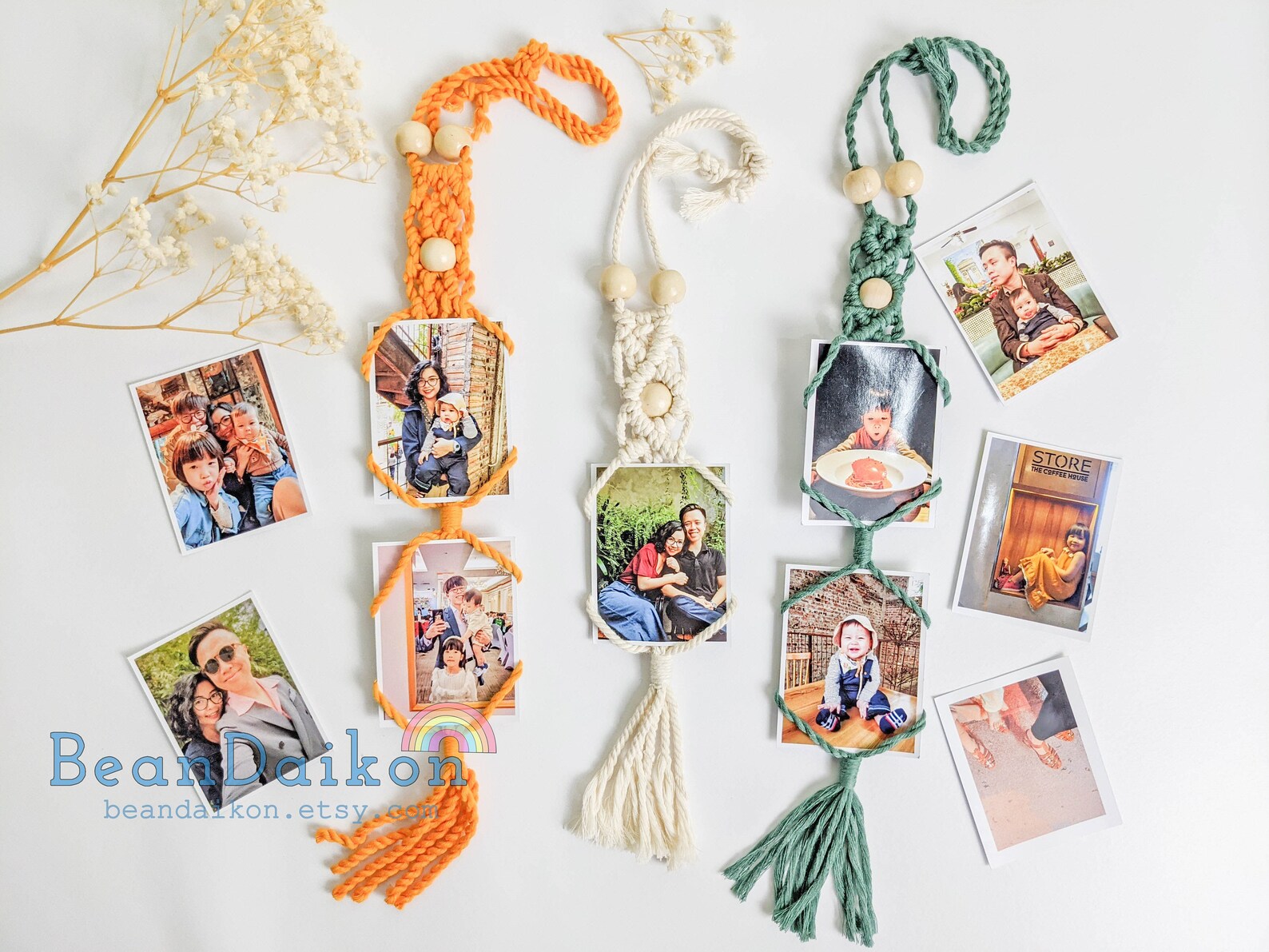 Hanging Car Pictures Frame Macrame Photo Holder Rear View - Etsy