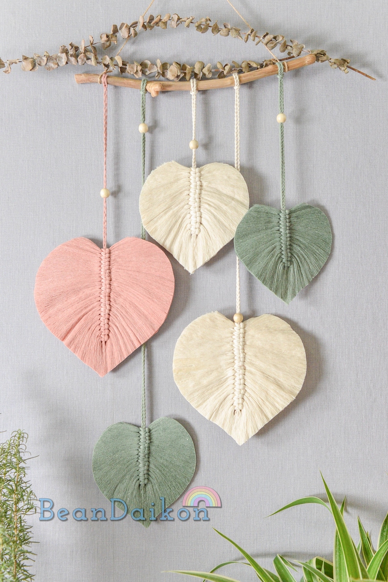 Large Macrame Heart Wall Hanging Macrame Feathers Macrame - Etsy