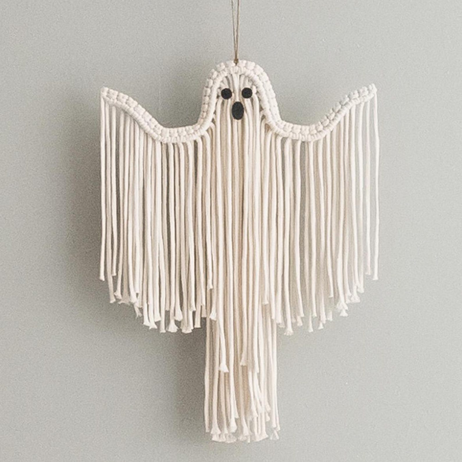 Ghost Wall Hanging, Macrame Gifts, Macrame Ghost, Dark Academia, Spooky ...