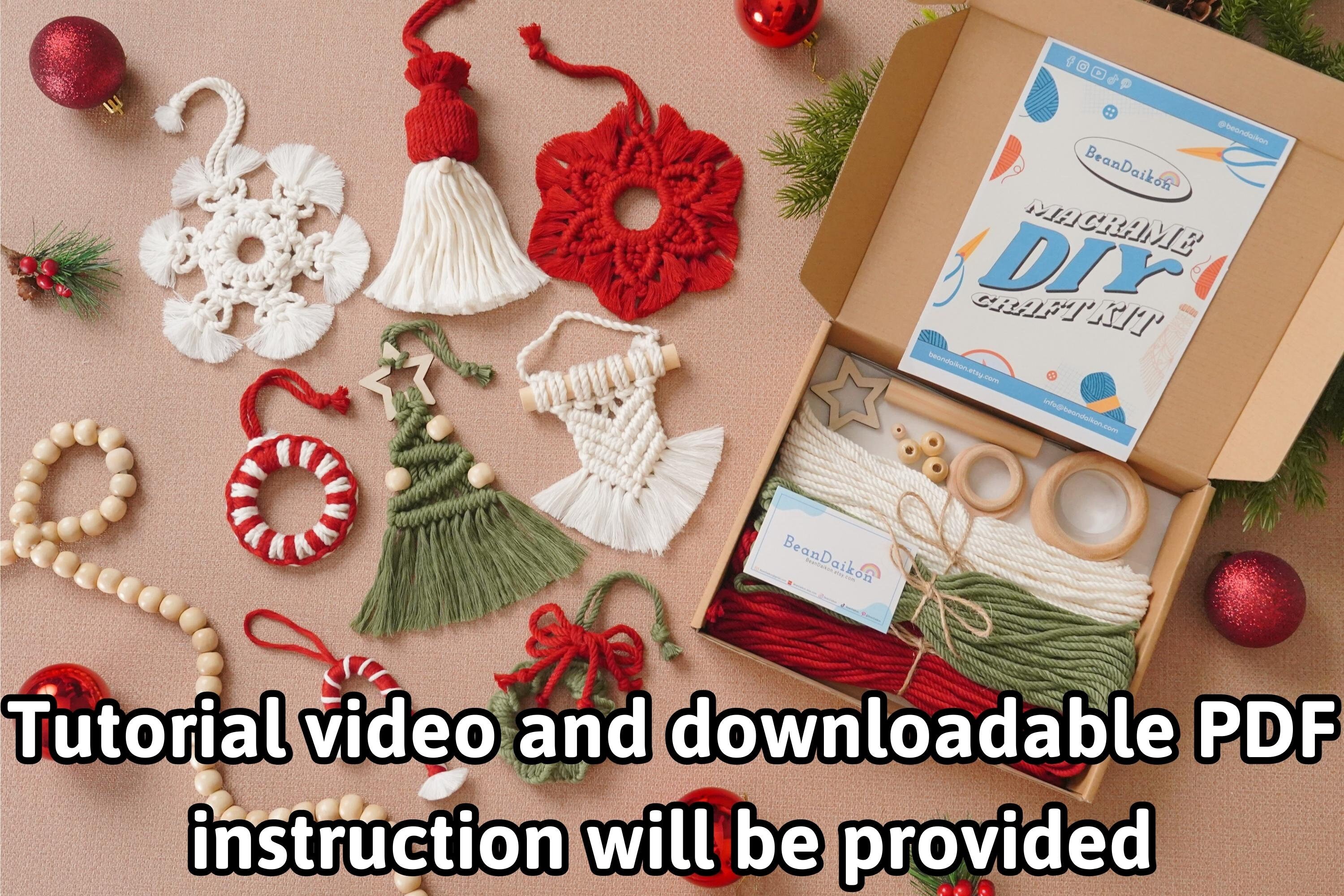 DIY Macrame Ornament, Christmas Craft Kit, Christmas Decoration ...