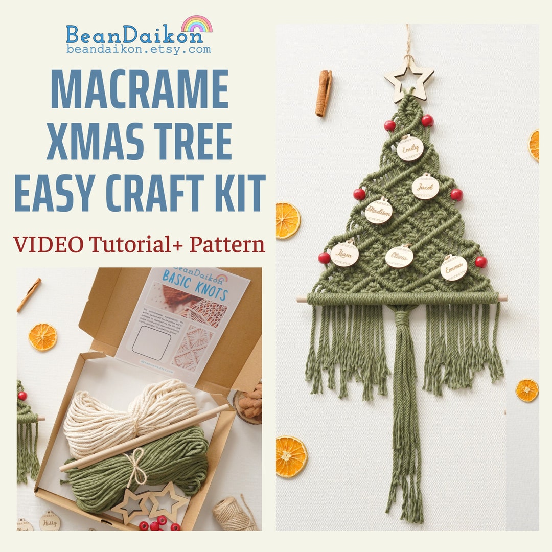 Macrame Xmas Tree Craft, Art Craft Kit, Simple Macrame, Coworker Gift ...