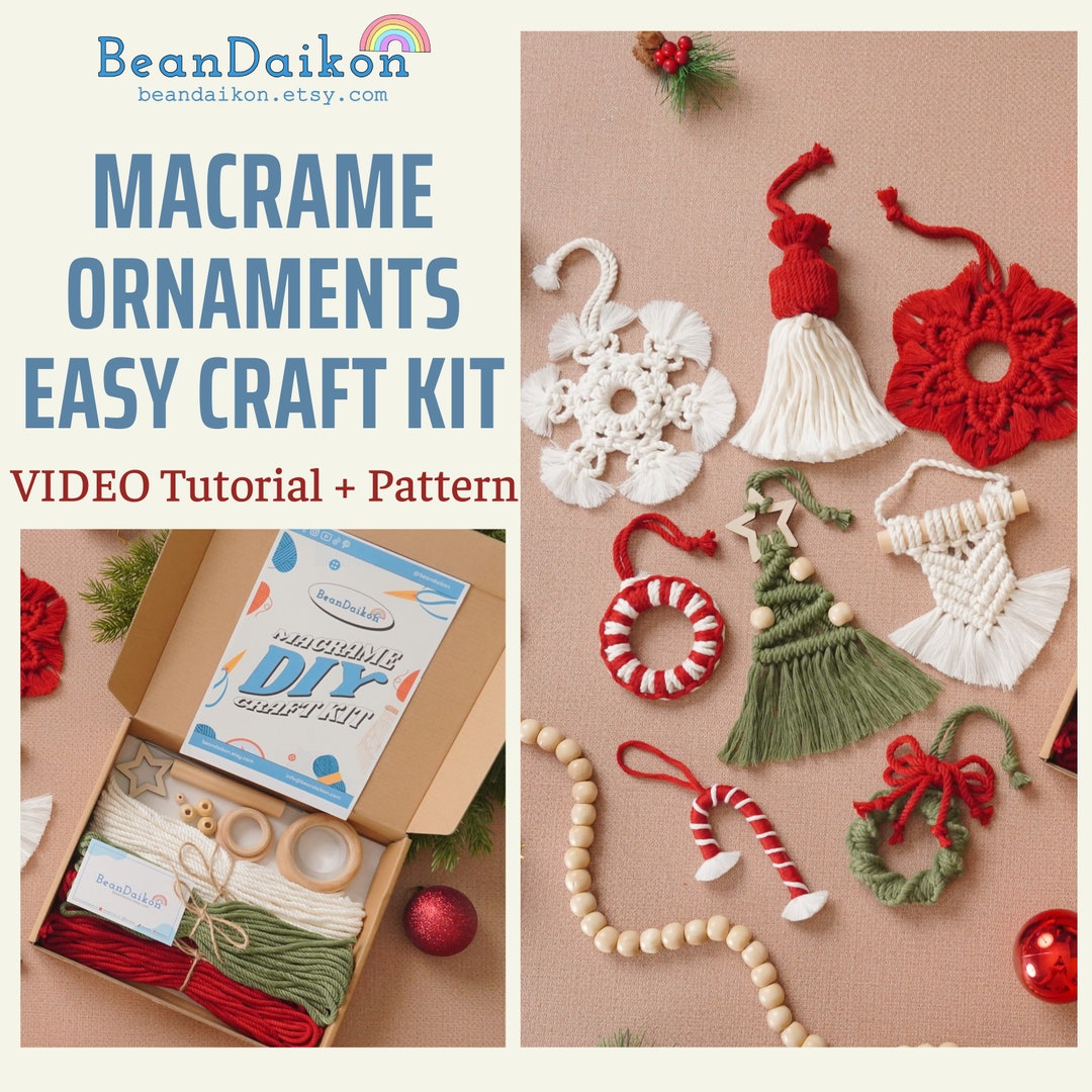 DIY Macrame Ornament, Christmas Craft Kit, Christmas Decoration ...