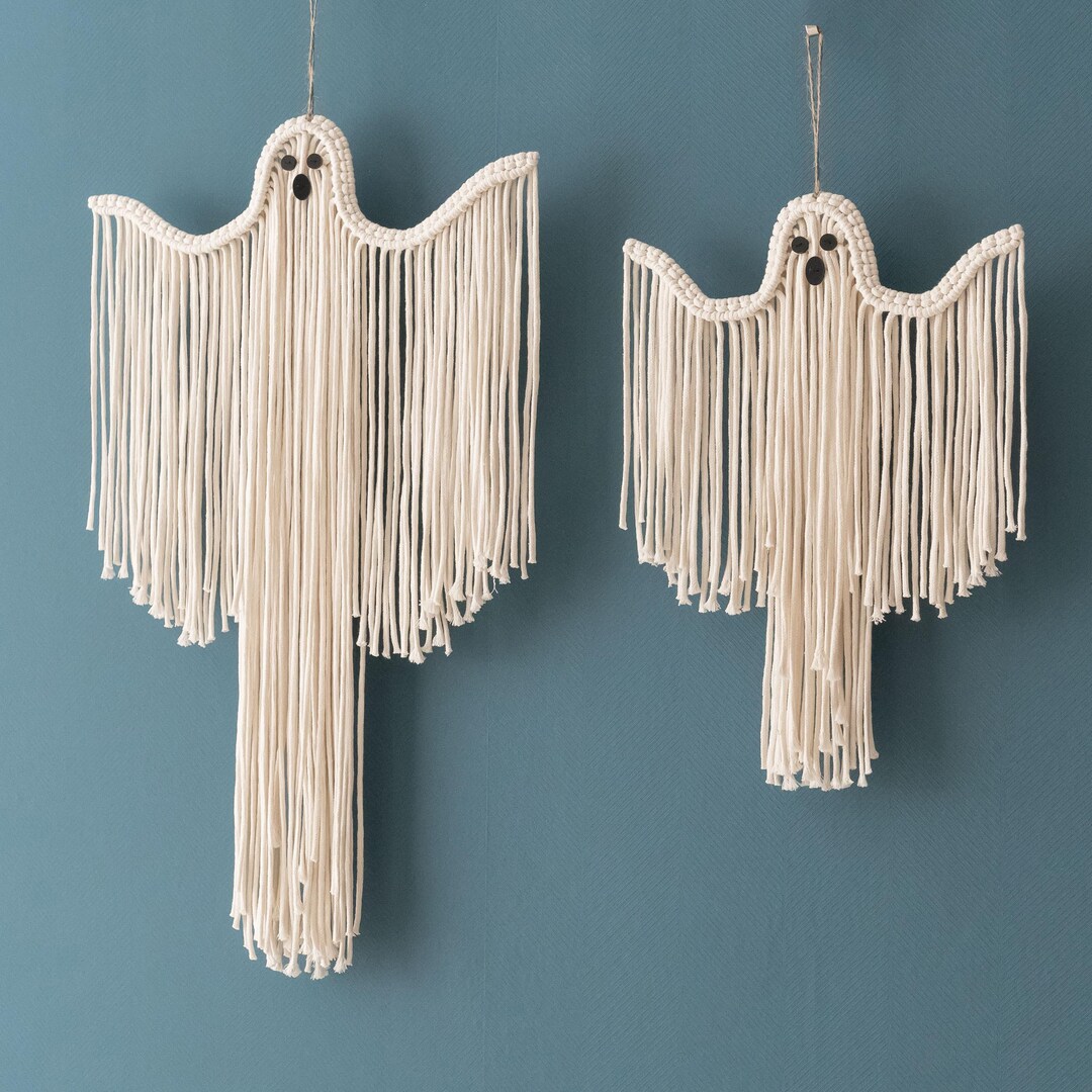 Macrame Halloween Ghost, Rope Ghost, Halloween Ghost, Ghost Decorations ...
