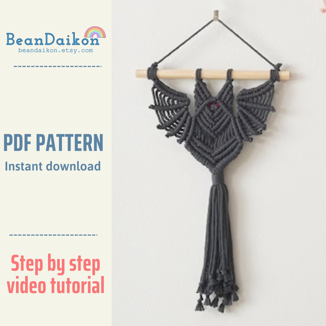 PDF Bat Macrame , Witchy Decorations, Goth Aesthetic, Digital Pattern ...