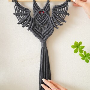 Gothic Macrame Bat, Bat Wall Decor, Boho Macrame Decor, Plant Hanger ...