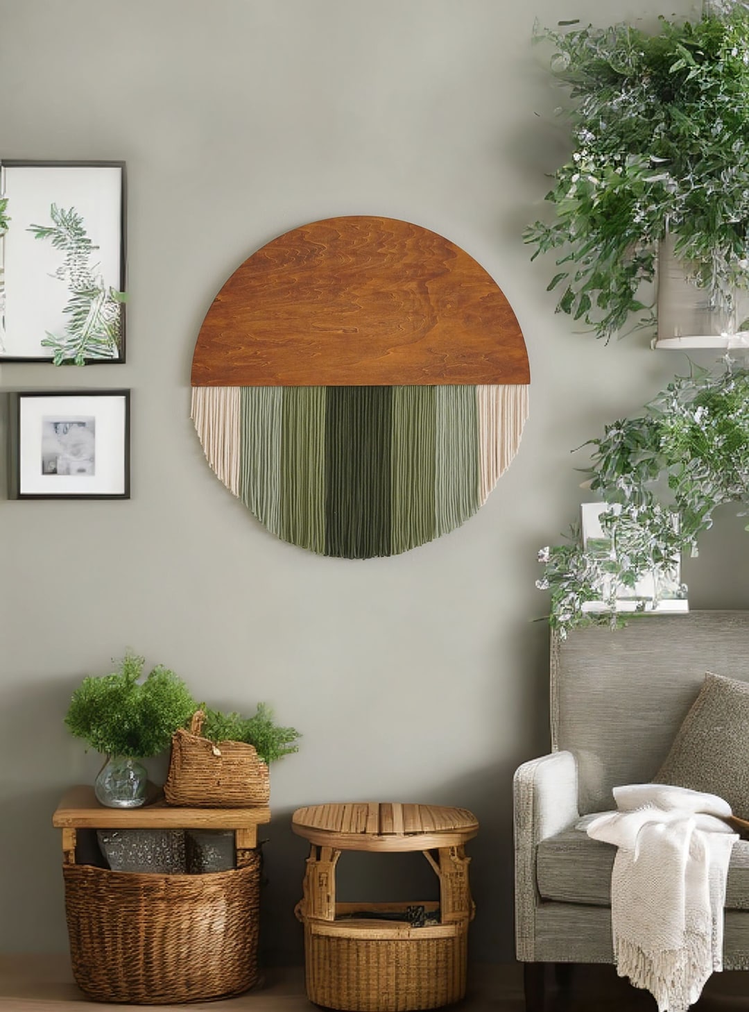 Half Moon Wall Hanging, Fiber Wall Art, Minimalist Artwork, Home Office ...