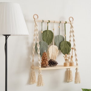 Macrame Shelf, Boho Floating Shelf, Hanging Wall Shelf, Farmhouse ...