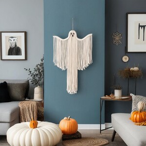 Macrame Halloween Ghost, Rope Ghost, Halloween Ghost, Ghost Decorations ...