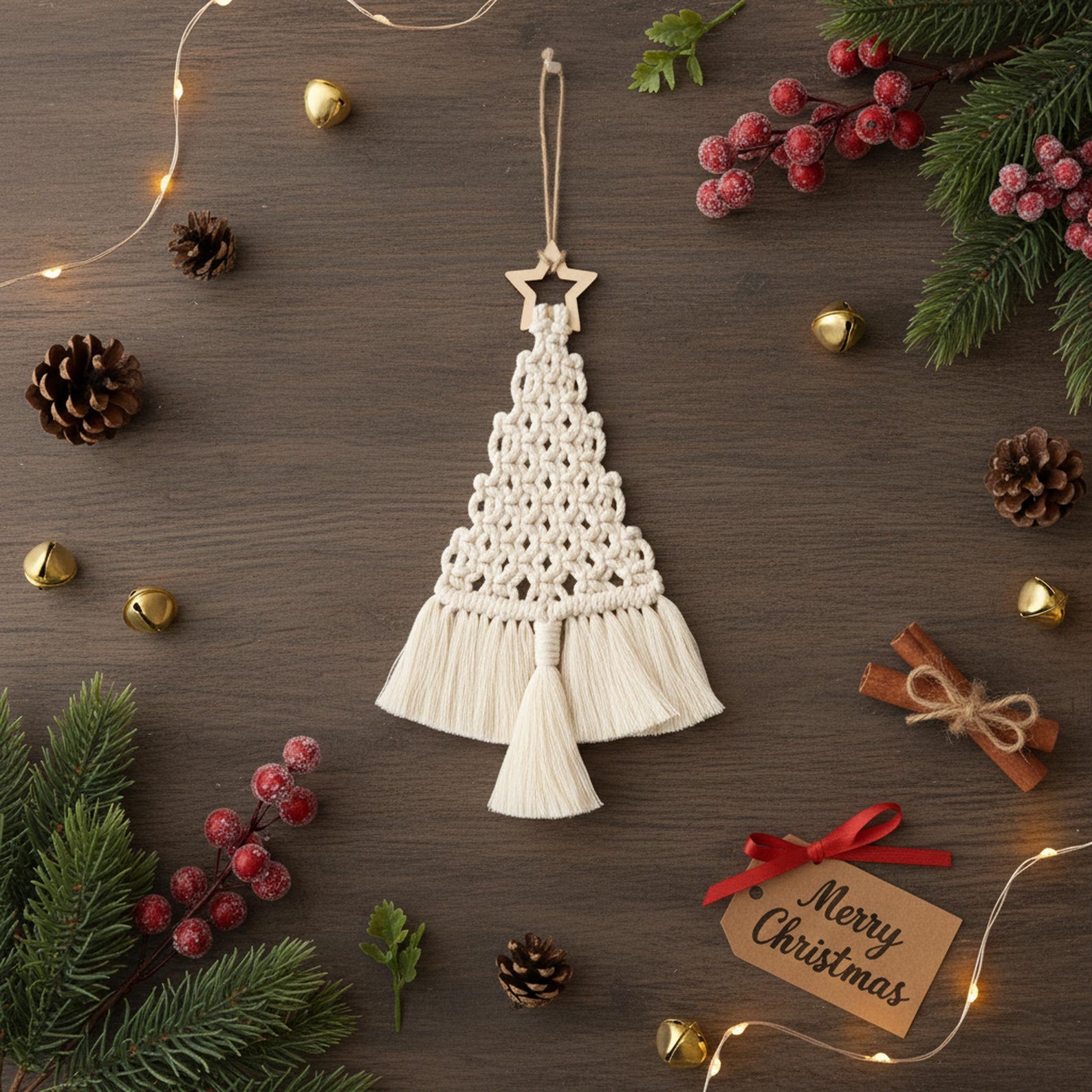 Boho Macrame Christmas Tree Wall Hanging, Macrame Christmas Tree ...
