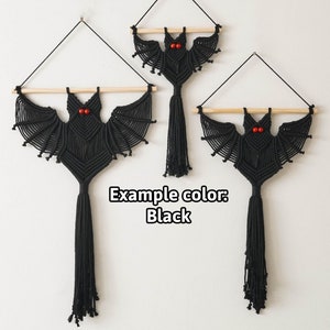 Macrame Gothic Bat, Dark Wall Art, Bat Ornaments, Macrame Gift, Gothic ...