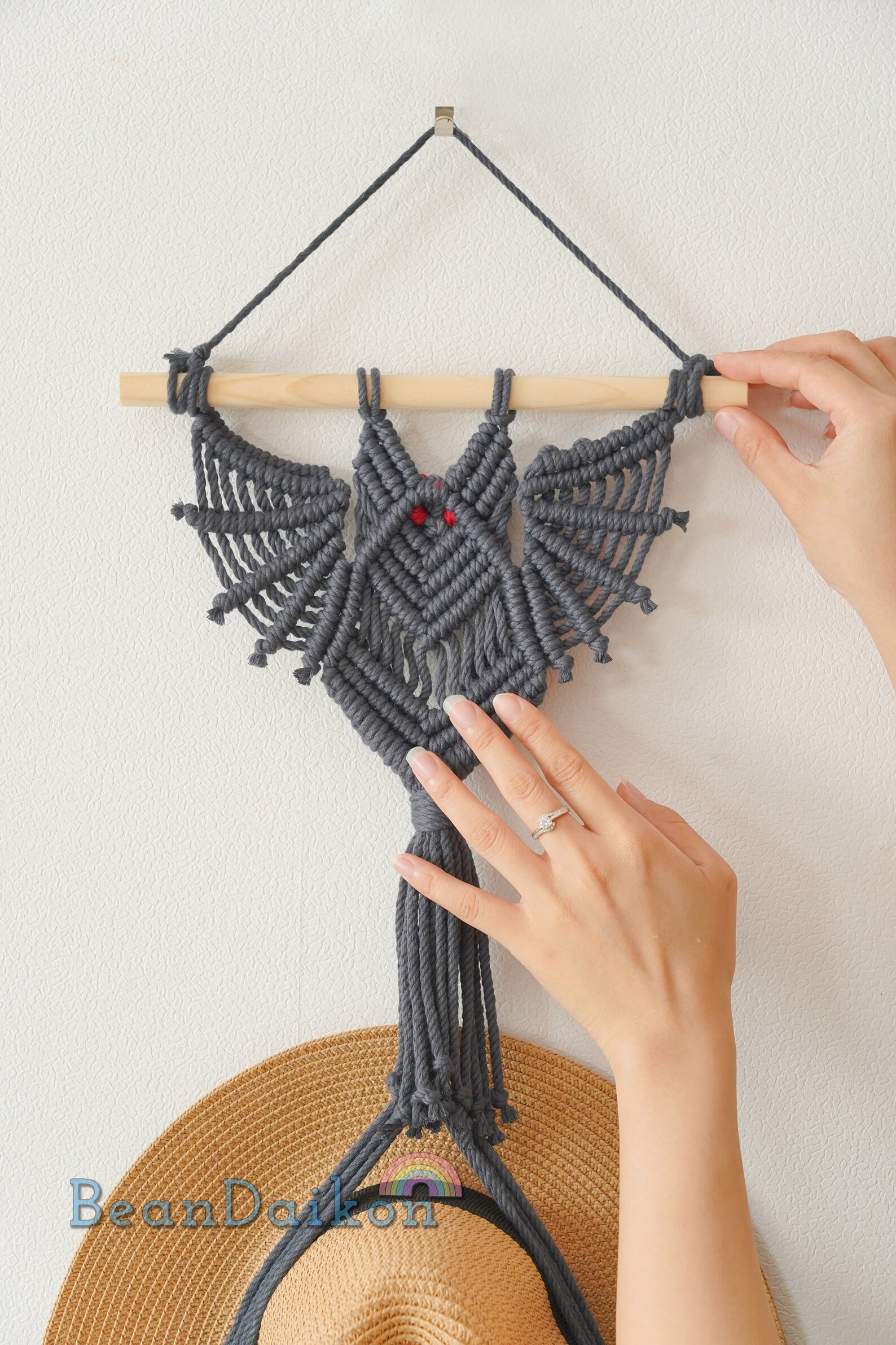 Bat Wall Hat Hanger Macramé Wall Hanging Gift for Woman - Etsy