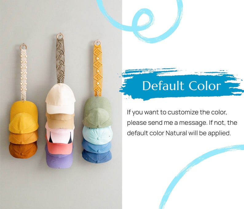Wall Cap Hanger, Gifts for Dad, Bohemian Home Decor, Boho Hat Rack, Cap ...