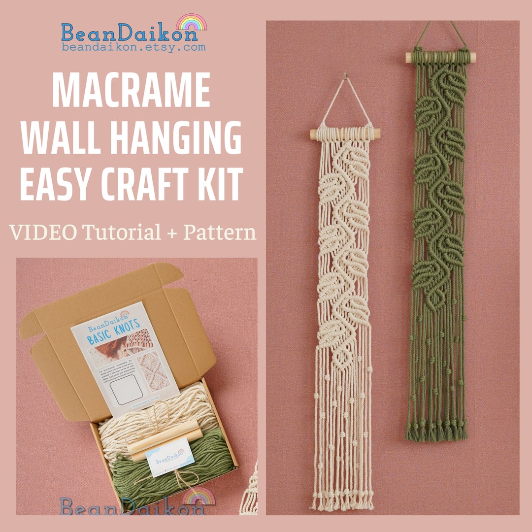 Macrame KIT, Macrame Beginner, Birthday Gift, Boho Office Decor, Make ...