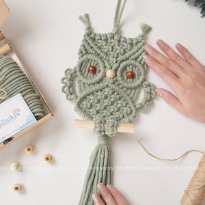Macrame Owl Kit, Macrame Tutorial, Nursery Decor, Do It Yourself Kit ...