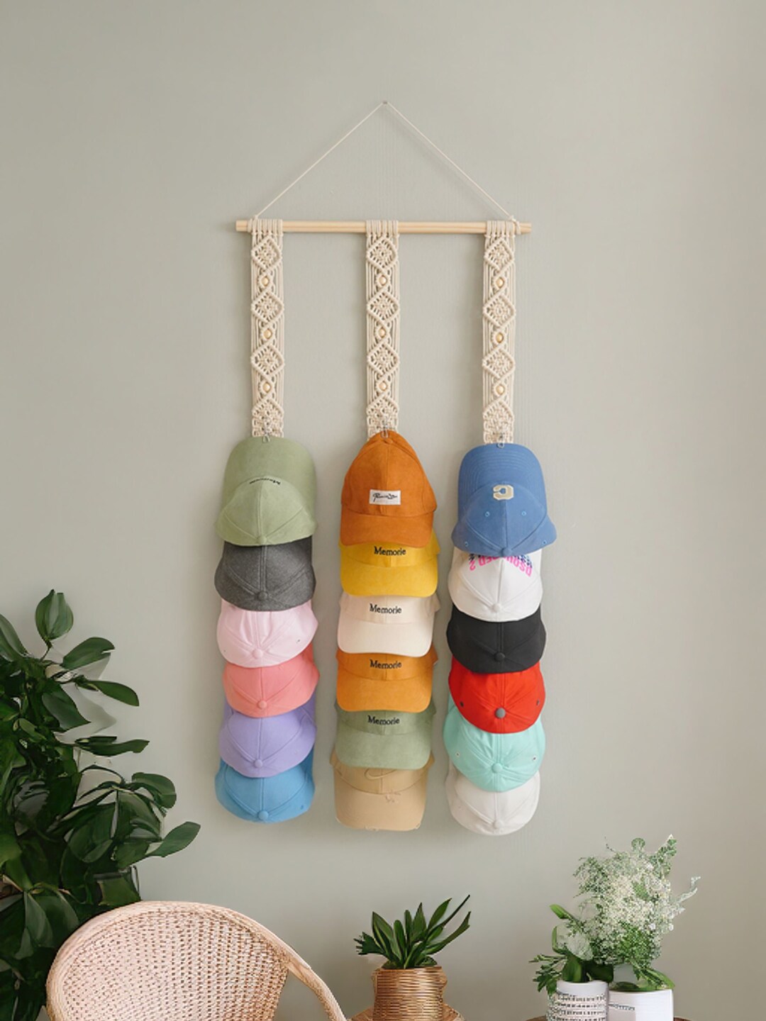 Macrame Cap Rack Caps Organizer Boho Hat Rack Gifts for - Etsy