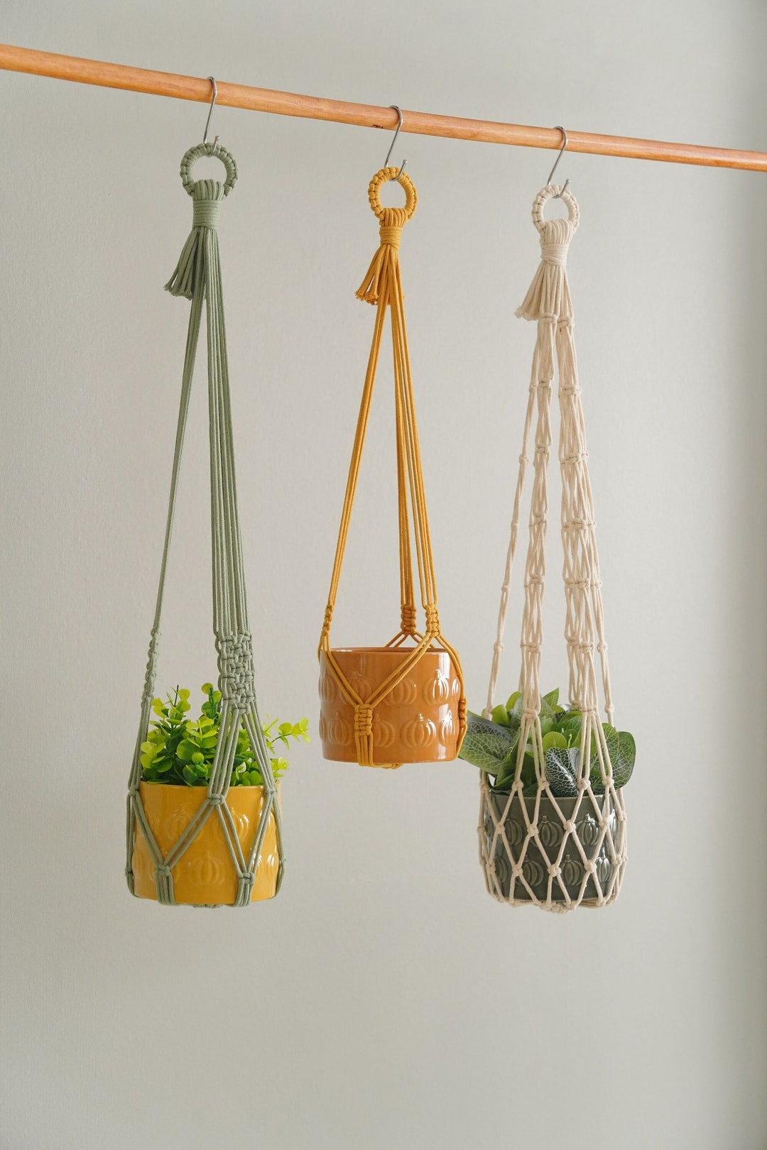 Plant Hanger Indoor, Large Pot Holder, No Fringe Plant Hanging, Pothos ...