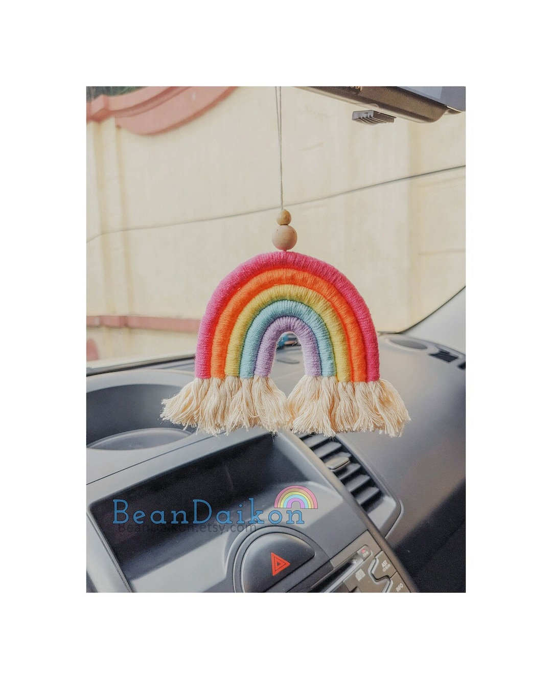 Macrame Rainbow Car Charm Macrame Rainbow Car Accessories - Etsy