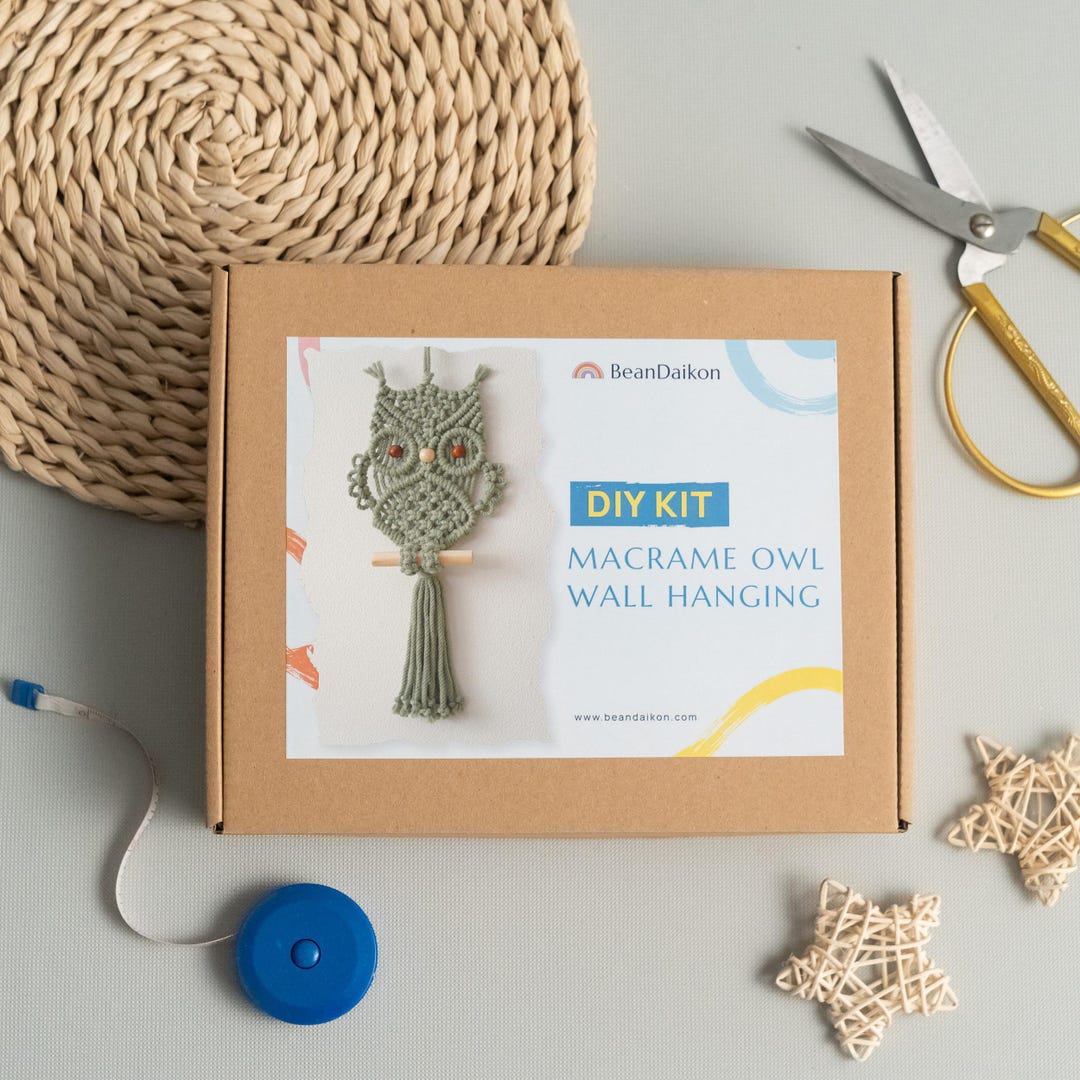 Owl Craft Kit, Macrame Wall Decor, Nursery Owl, Crafting Kits, Crafting ...