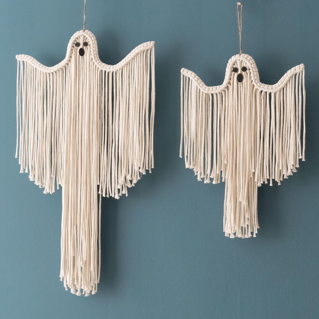 Macrame Halloween Ghost, Rope Ghost, Halloween Ghost, Ghost Decorations ...
