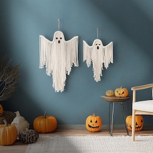 Macrame Halloween Ghost, Rope Ghost, Halloween Ghost, Ghost Decorations ...