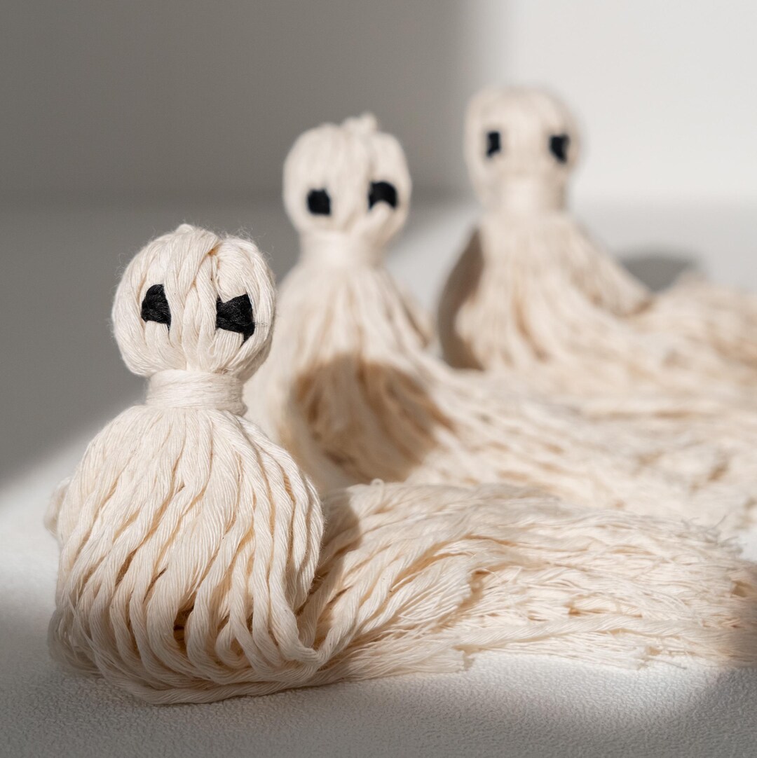 Macrame Halloween Ghost, Rope Ghost, Halloween Ghost, Ghost Decorations ...