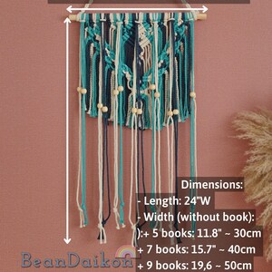 Macrame Boho Bookshelf, Unique Bookshelf, Wall Bookshelf, Book Holder ...