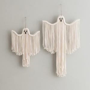 Ghost Wall Hanging, Macrame Gifts, Macrame Ghost, Dark Academia, Spooky ...