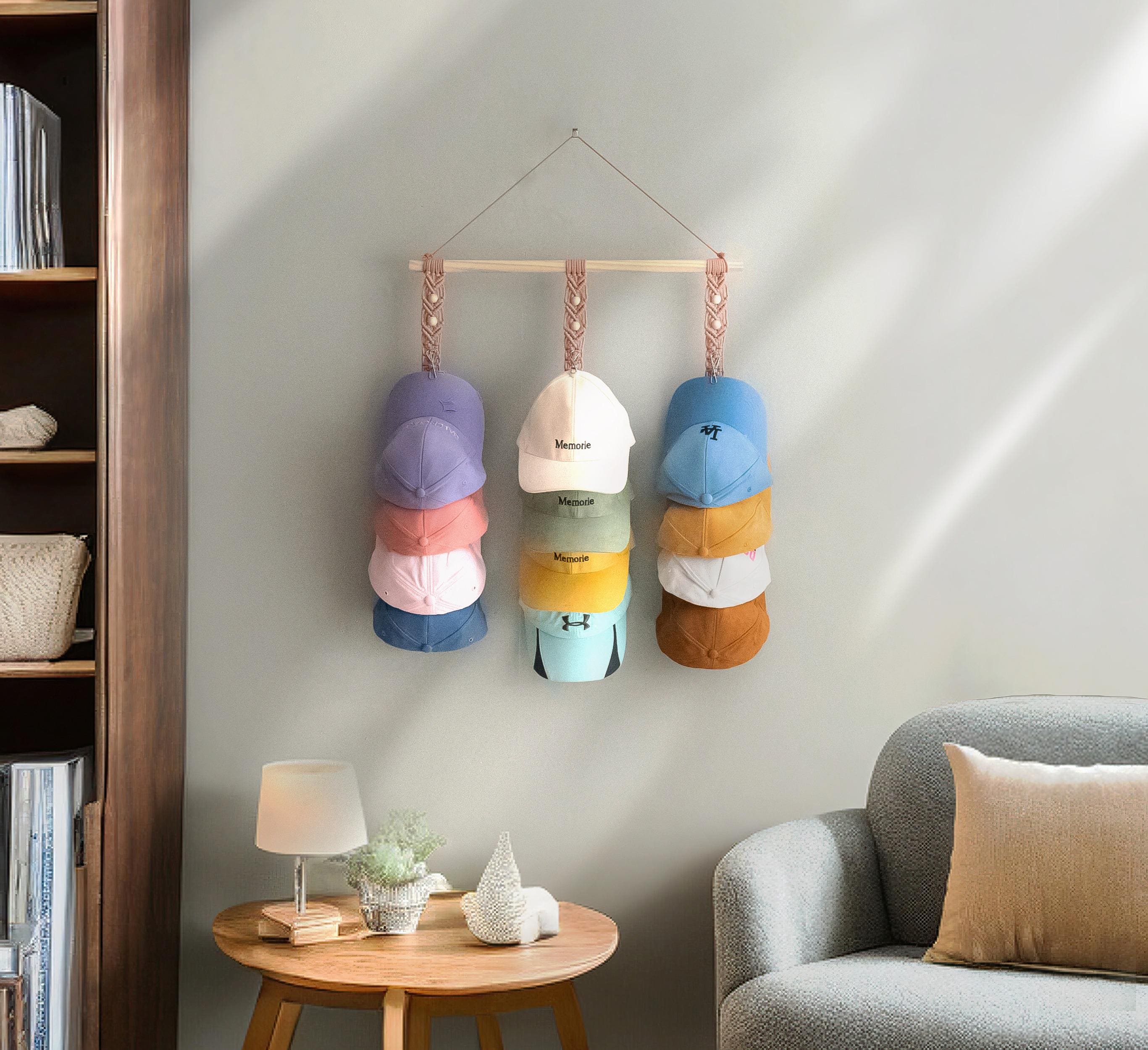 Macrame Cap Rack, Fun Home Decor, Vertical Hat Rack, Snapback Caps ...