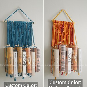 Macrame Boho Bookshelf, Unique Bookshelf, Wall Bookshelf, Book Holder ...