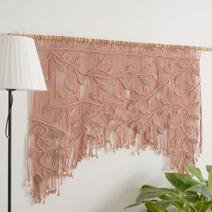 Macrame Curtain, Boho Window Valance, Large Macrame Wall, Wedding ...