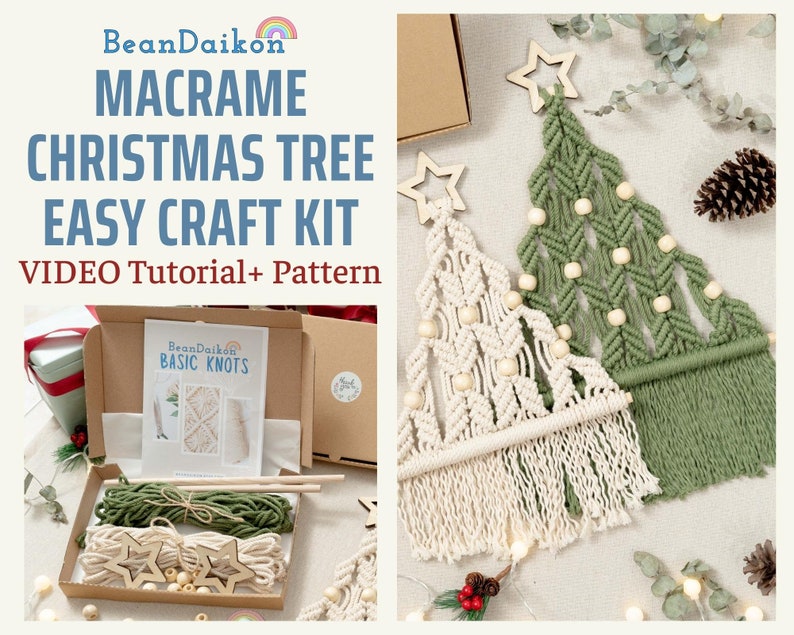 Macrame DIY Christmas Tree Macrame Craft KIT Christmas Gift - Etsy