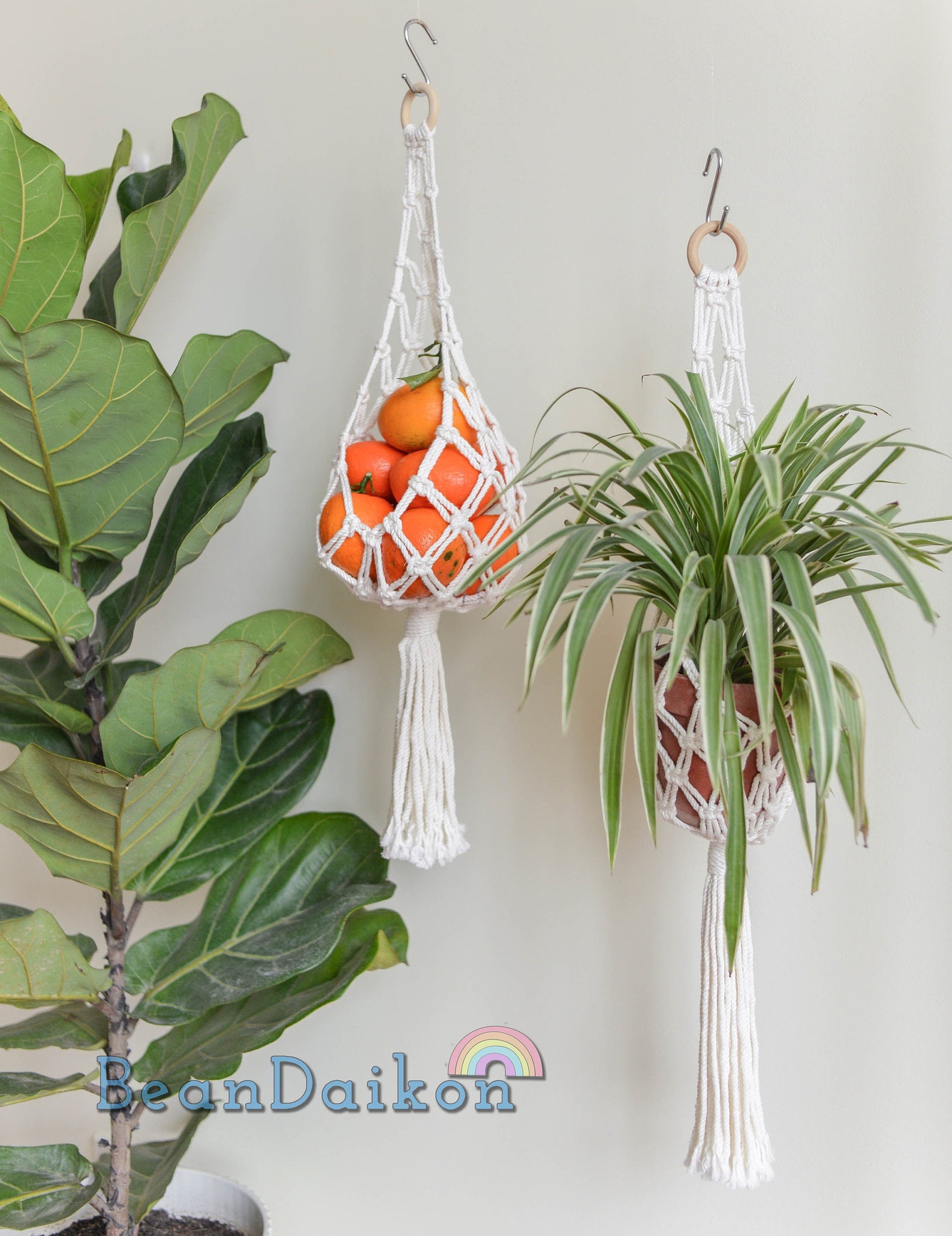 Macrame Hanging Basket Macrame Vegetable Bag Macrame Fruit | Etsy