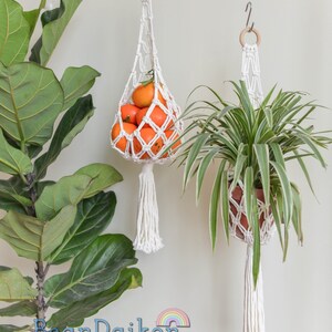 Macrame Hanging Basket, Macrame Vegetable Bag, Macrame Fruit Bag ...