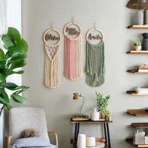 Personalized Name Sign Macrame Wall Hanging for Boho Decor V94 - Etsy