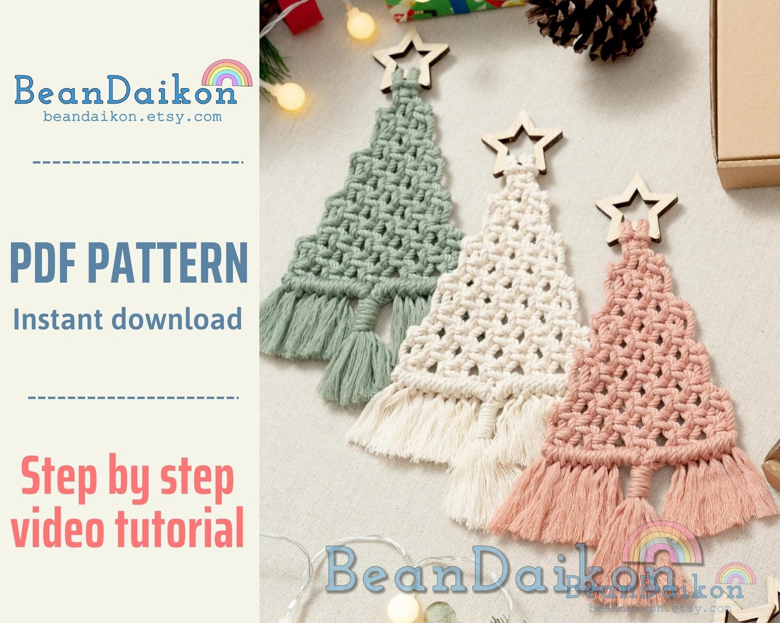 Macrame Pattern DIY Christmas Tree Easy Beginner Pattern - Etsy